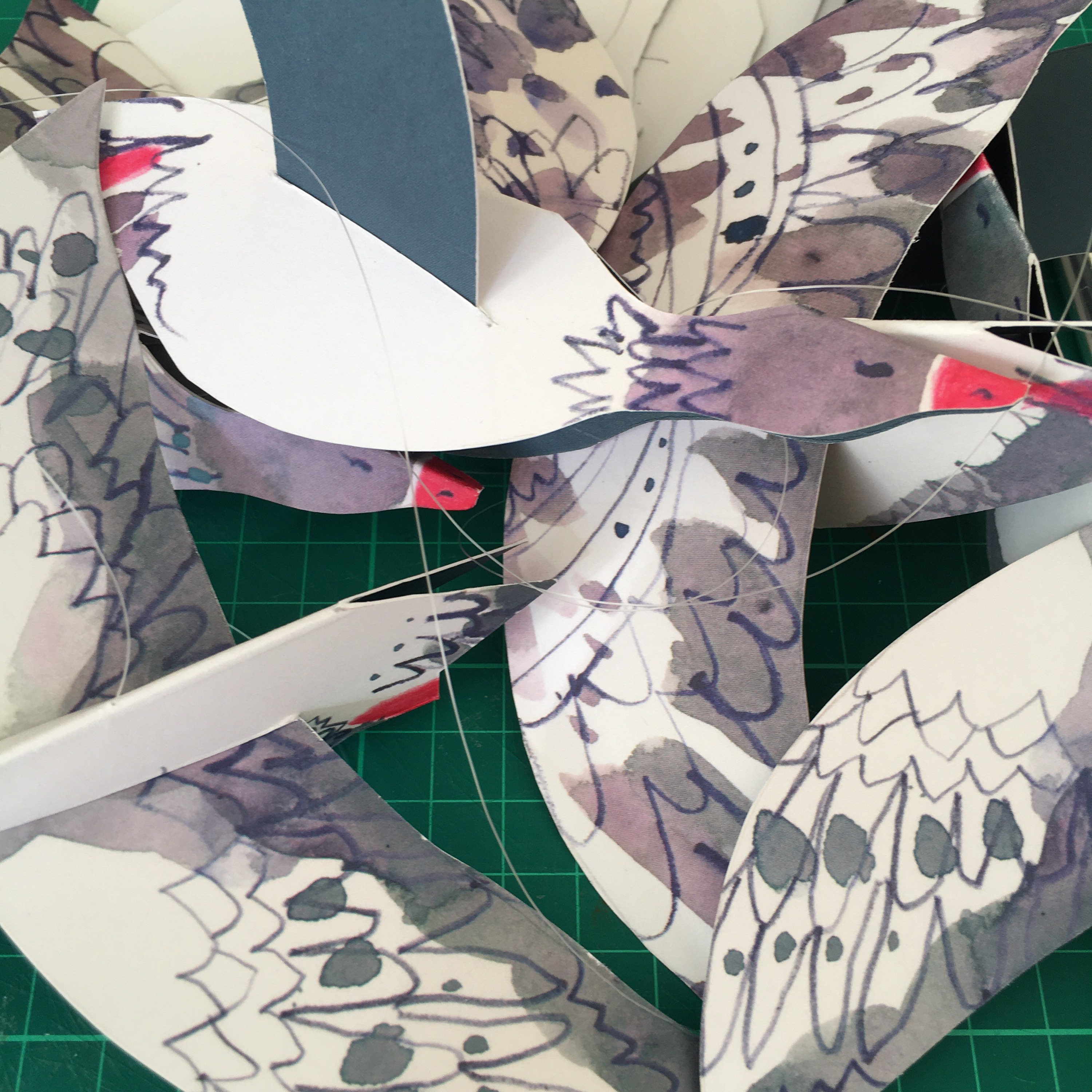 Three Geese Handmade Paper Birds Mobile - Etsy