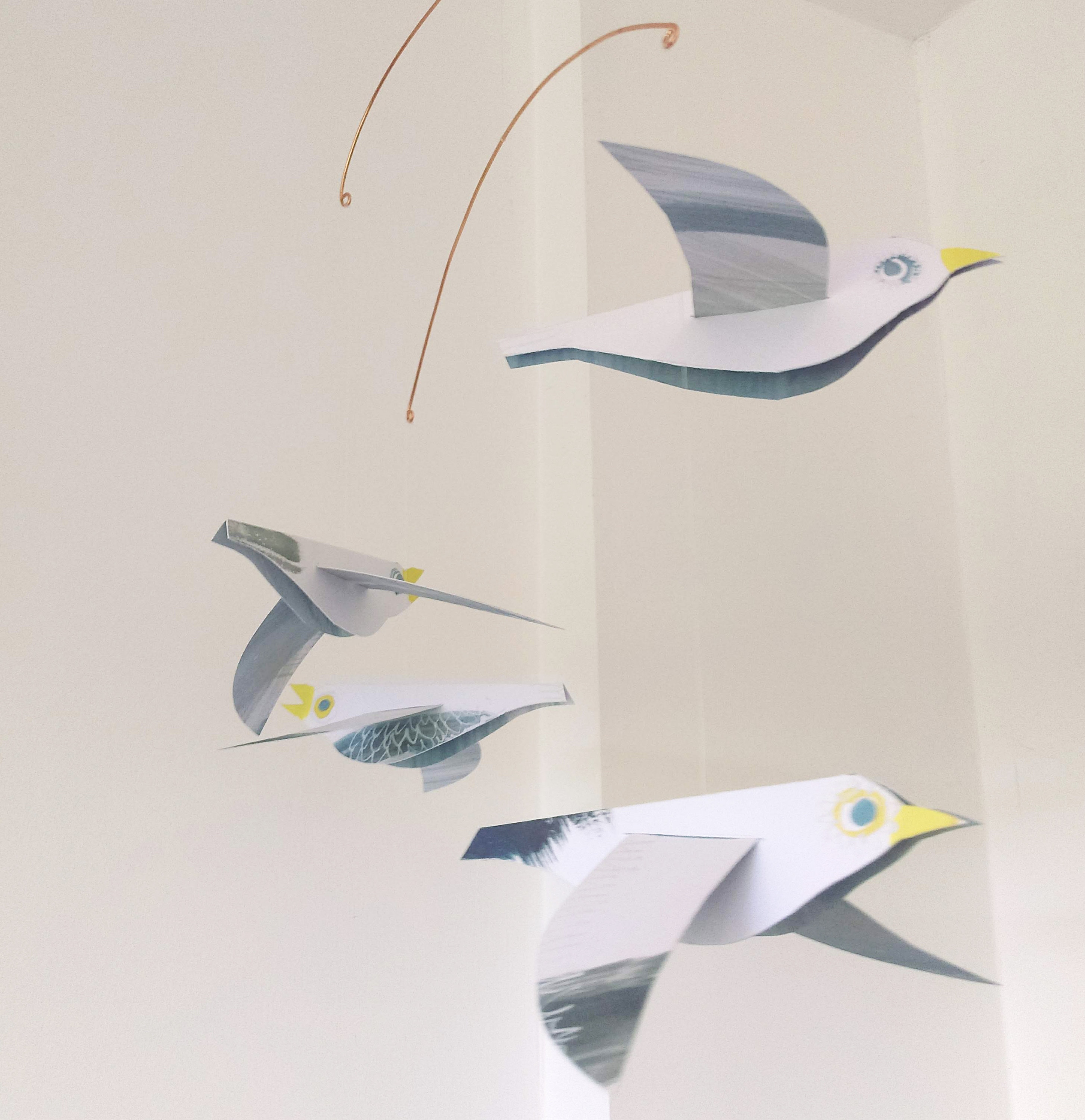Seagulls Hand-cut Paper Mobile - Etsy