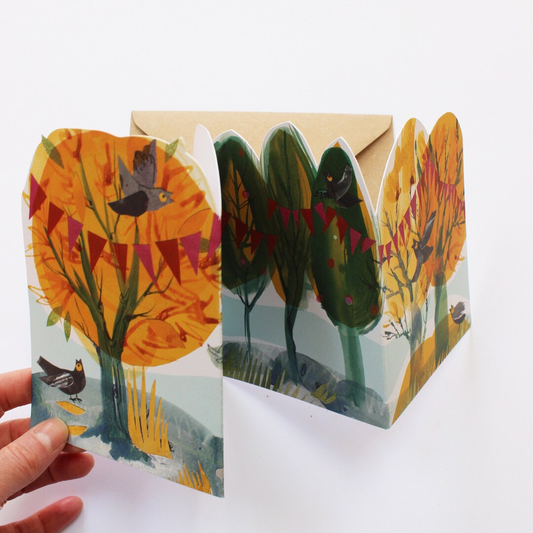 Happy Forest Concertina Card Mantelpiece Greetings Card - Etsy
