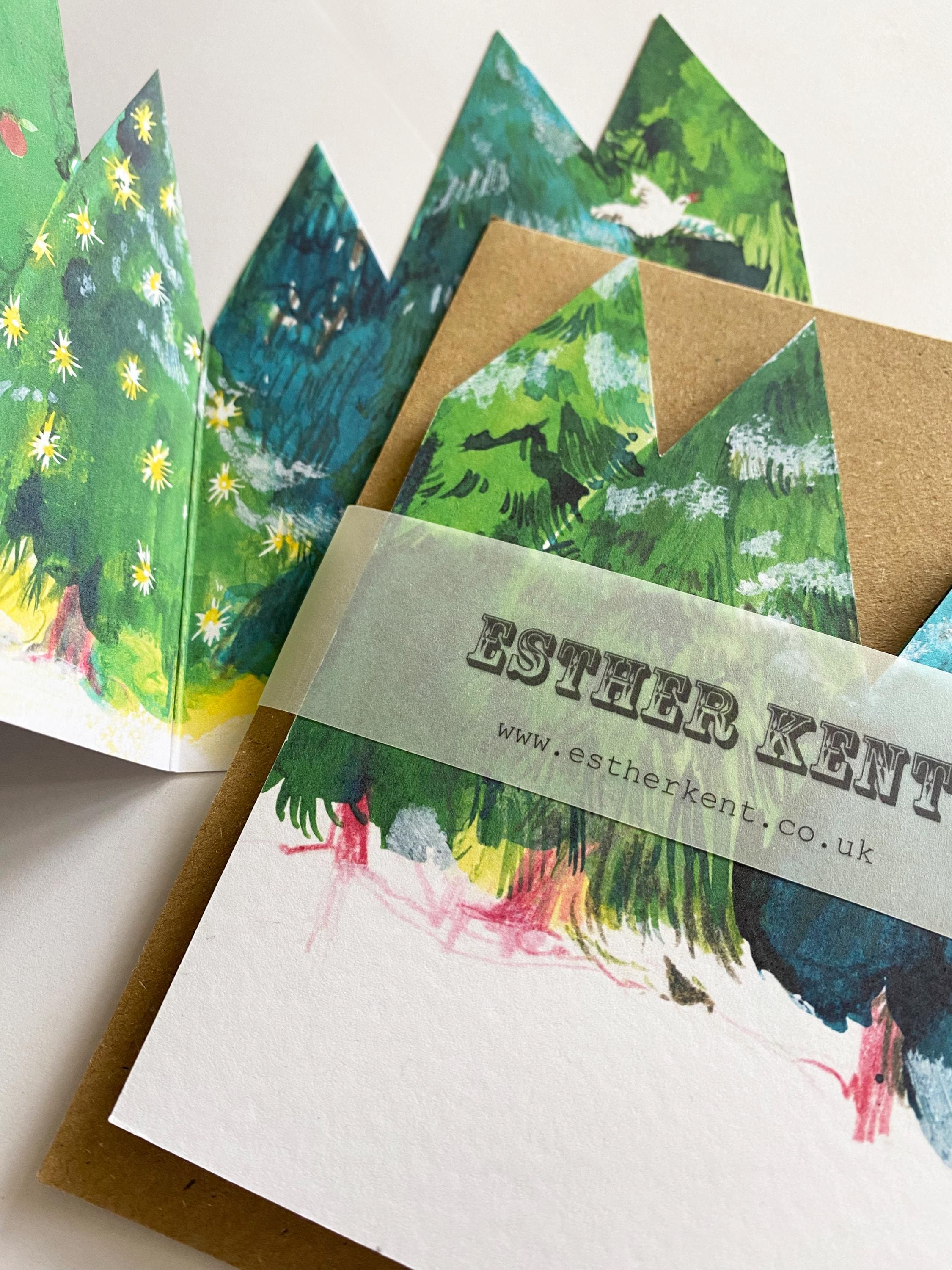 Enchanted Forest Concertina Card Mantelpiece Holiday Greetings Card - Etsy