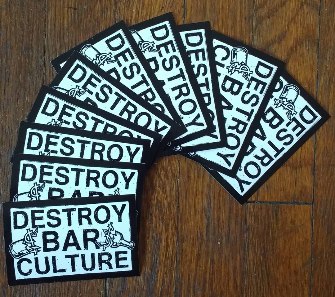 Vinyl Stickers: Destroy Bar Culture X 10｜punk Straightedge Sxe ...