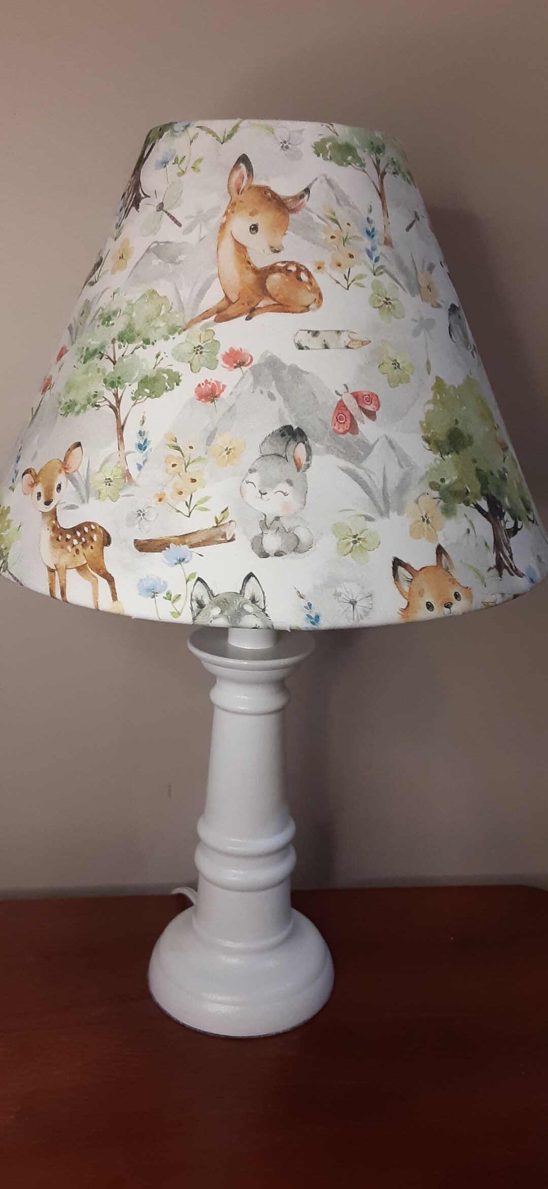Woodland Forest Nursery Lamp, Deer Bunny Fox Hedgehog Beaver Accent ...