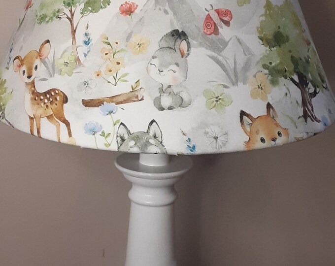Woodland Forest Nursery Lamp, Deer Bunny Fox Hedgehog Beaver Accent ...