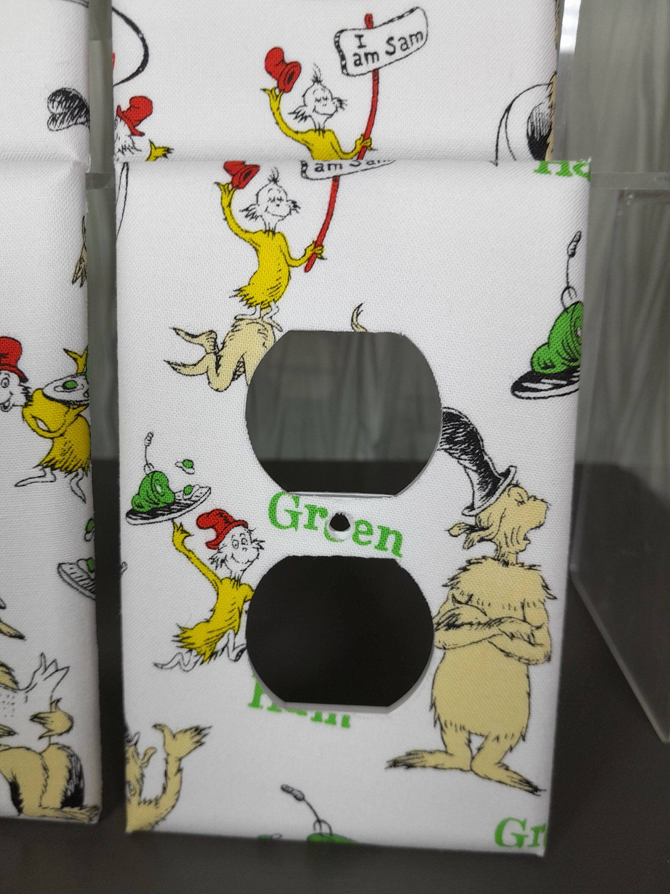 Set of Dr. Seuss Green Eggs and Ham Switch Plate Covers, Dr. Seuss Wall ...