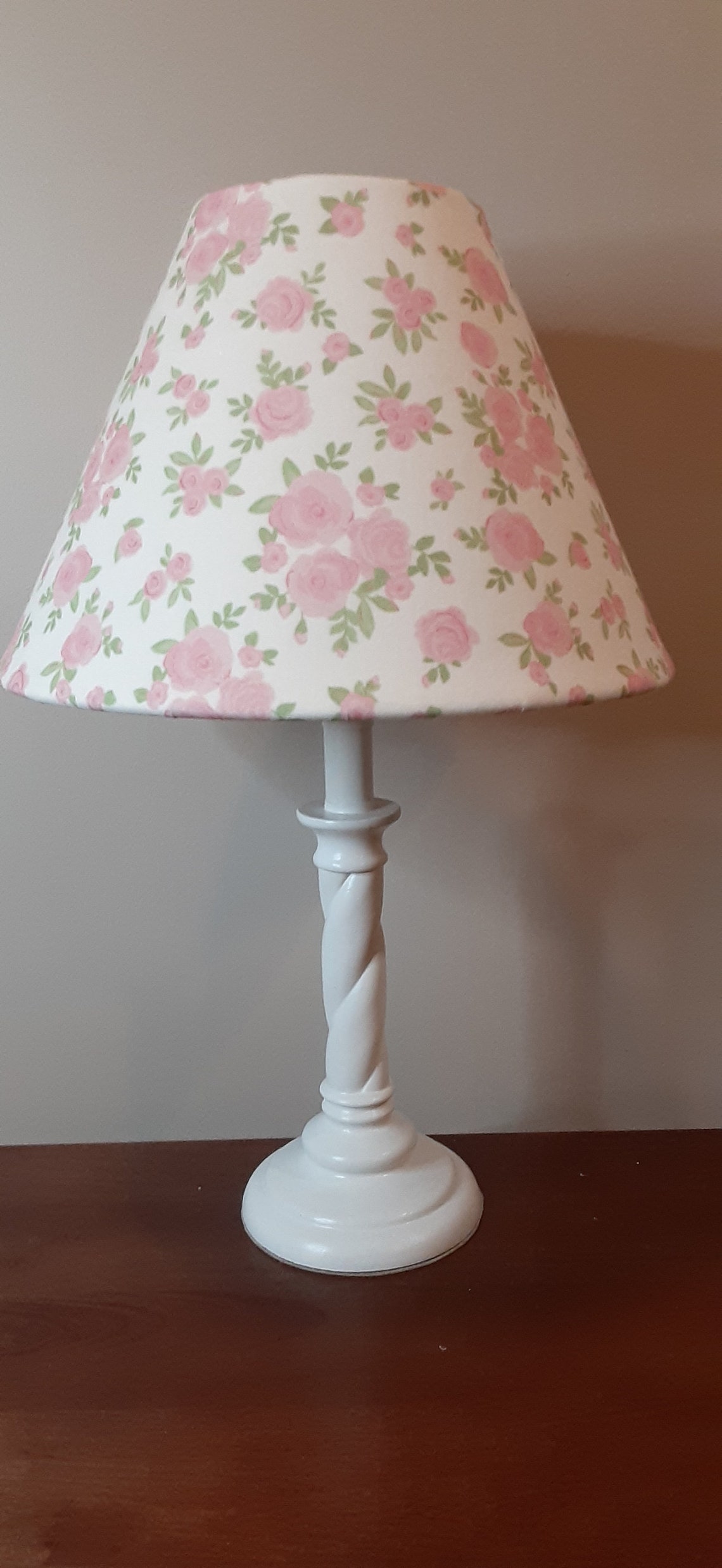 Floral Nursery/accent Lamp Pink Floral Baby/child's Lamp | Etsy