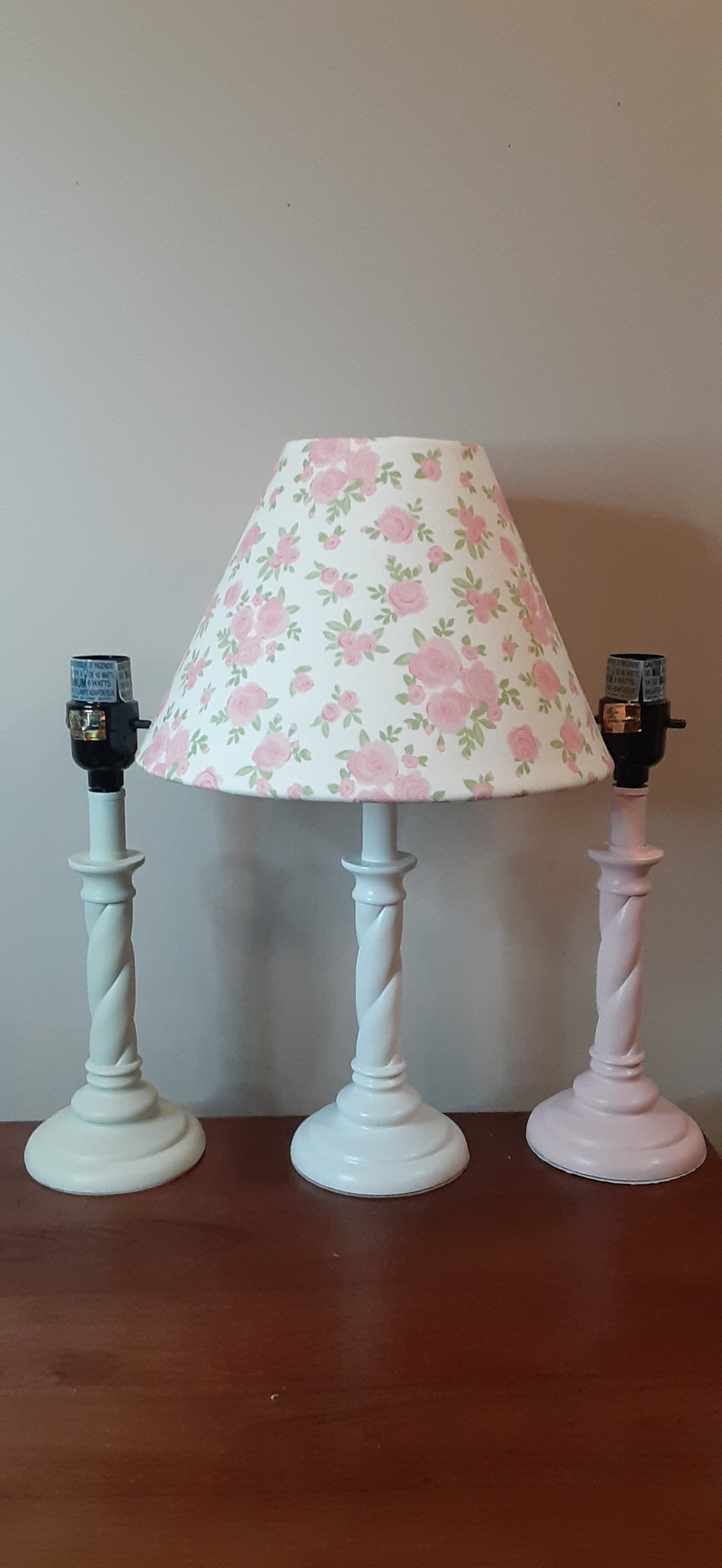 Floral Nursery/accent Lamp Pink Floral Baby/child's Lamp | Etsy
