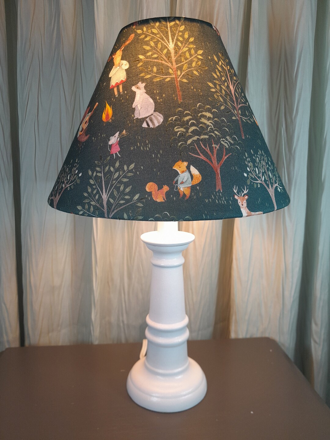 Woodland Accent Nursery Lamp, Fox Squirrel Bear Mouse Raccoon Moose ...