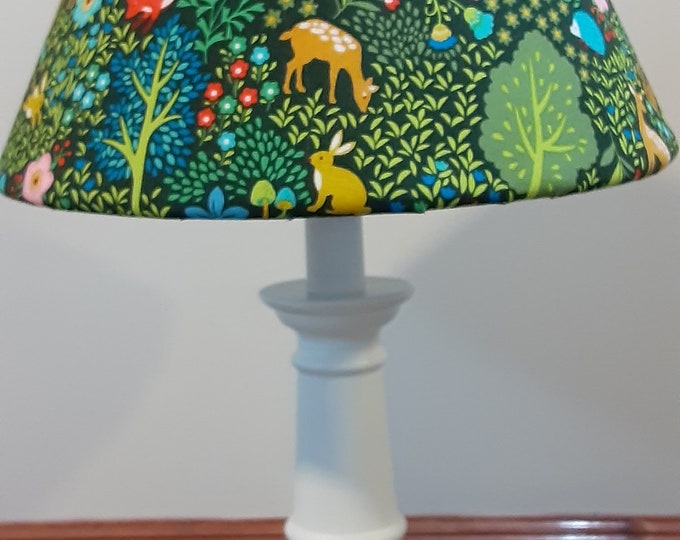 Woodland Nursery Lamp, "woodland Beauty" Accent/table Lamp, Fox, Bunny ...