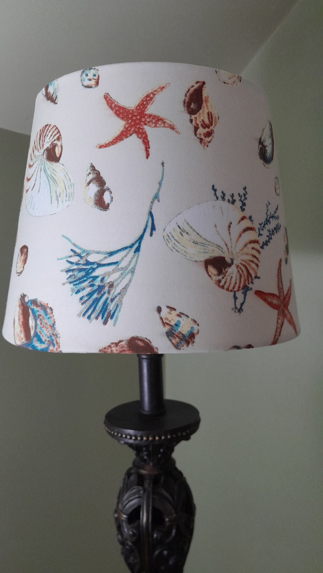 Seashore / Beach Theme Lampshade, Starfish Coral Seashell Lampshade ...
