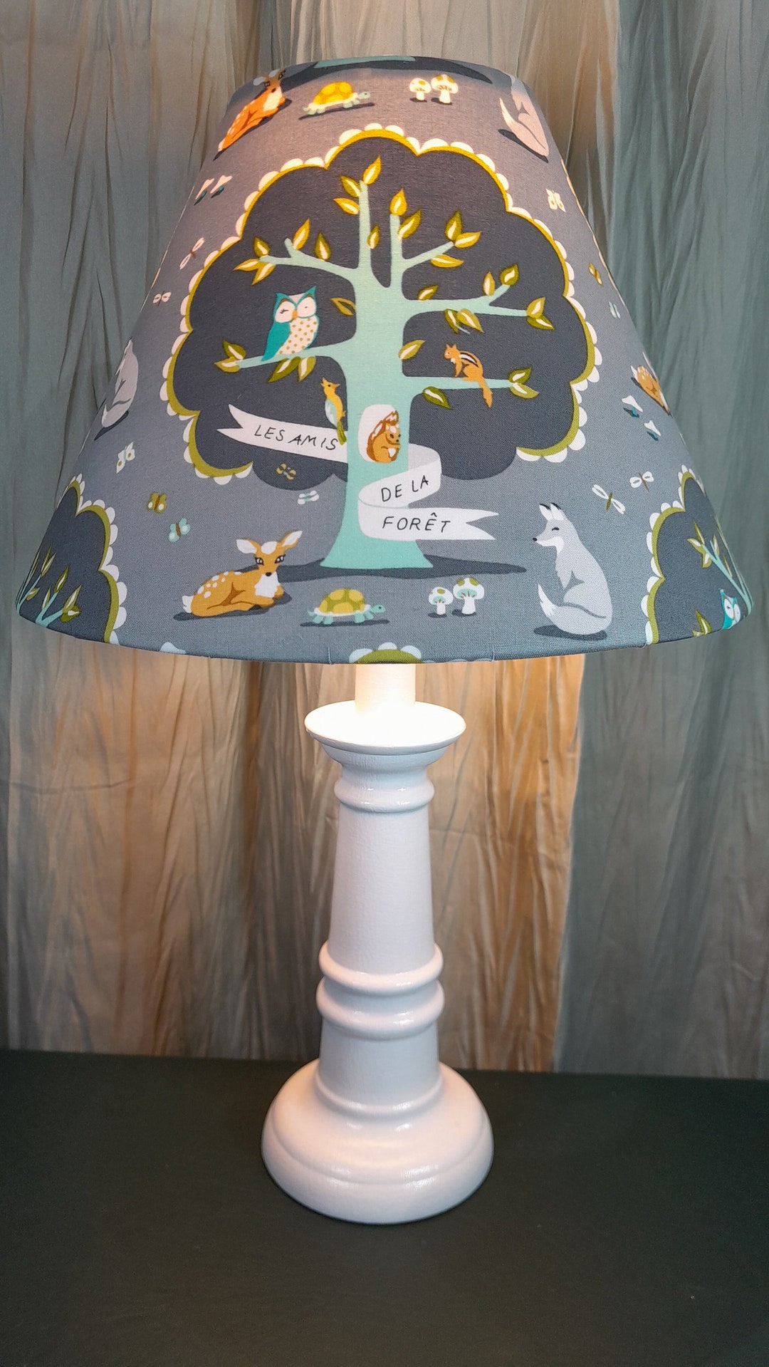 Woodland/forest Nursery Lamp, "animals of the Forest" Accent Lamp, Owl ...