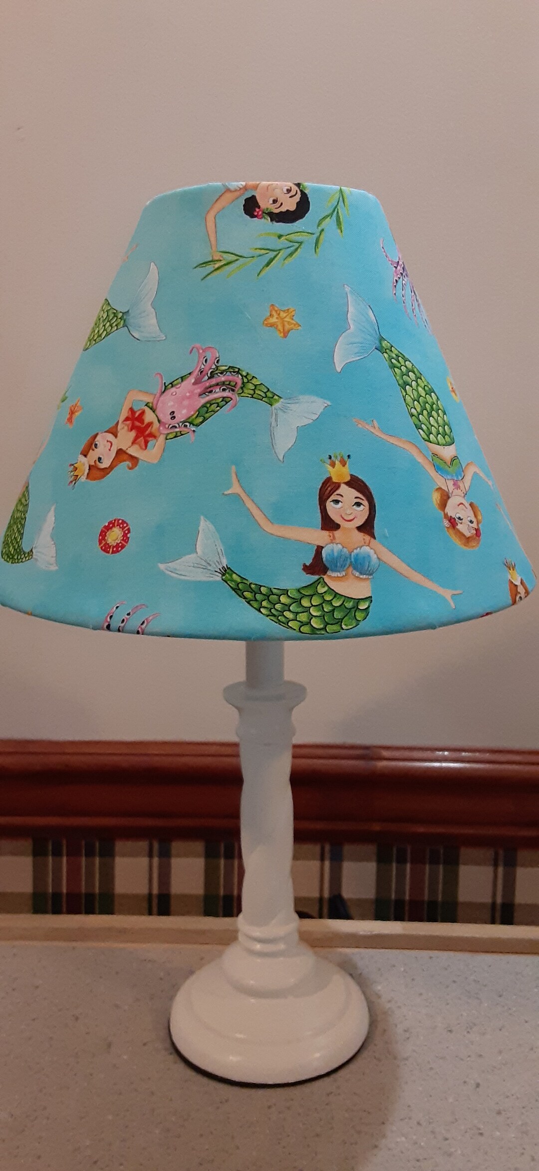 SHADE ONLY: Mermaid Accent/nursery Lamp, Girl Nautical Themed Nursery ...