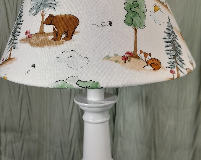 Woodland Accent Nursery Lamp, Bear Fox Deer Forest Table Lamp ...