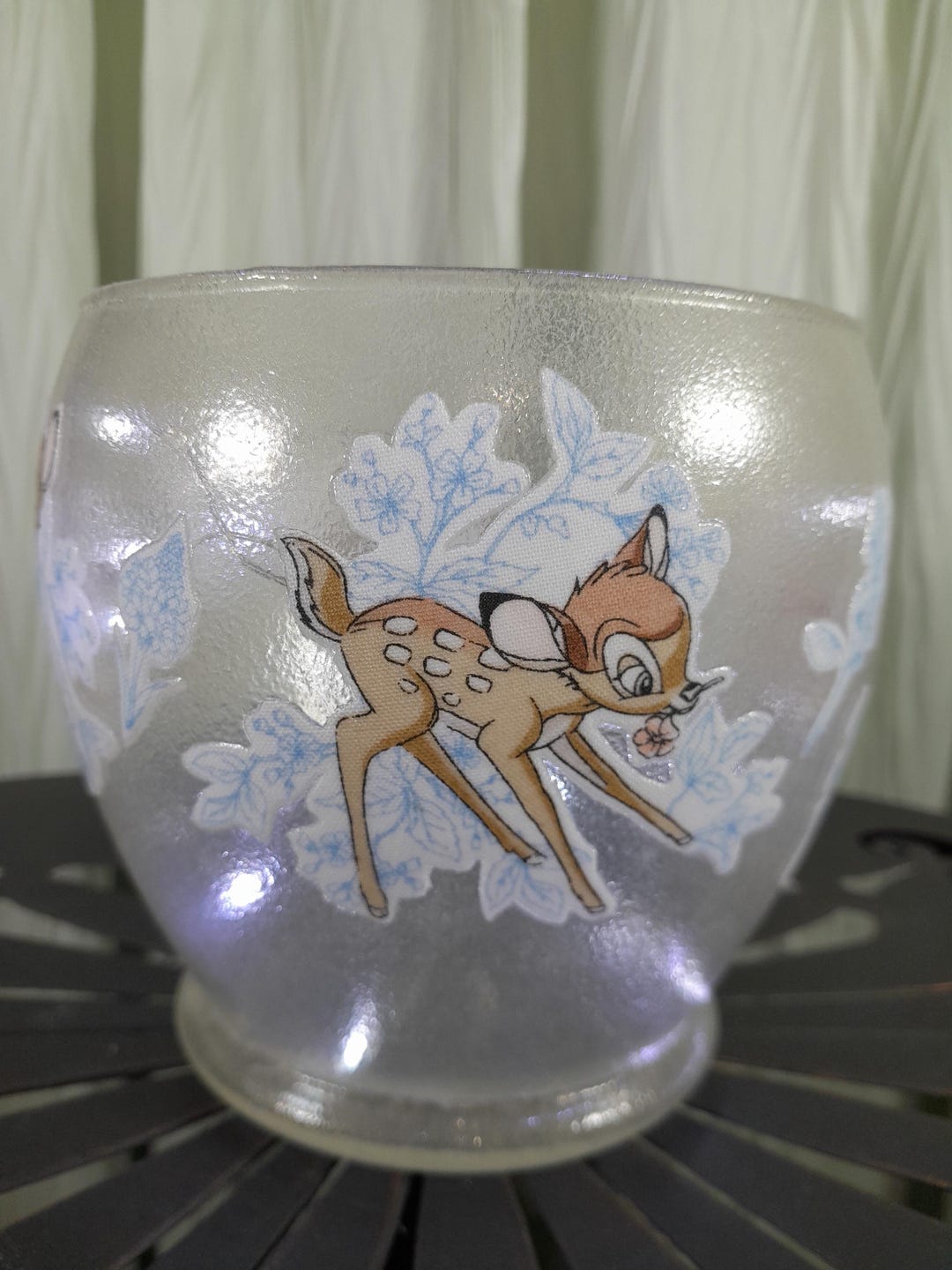 Bambi Frosted Glass Night Light, Baby Deer Fairy Lights Table Lamp ...