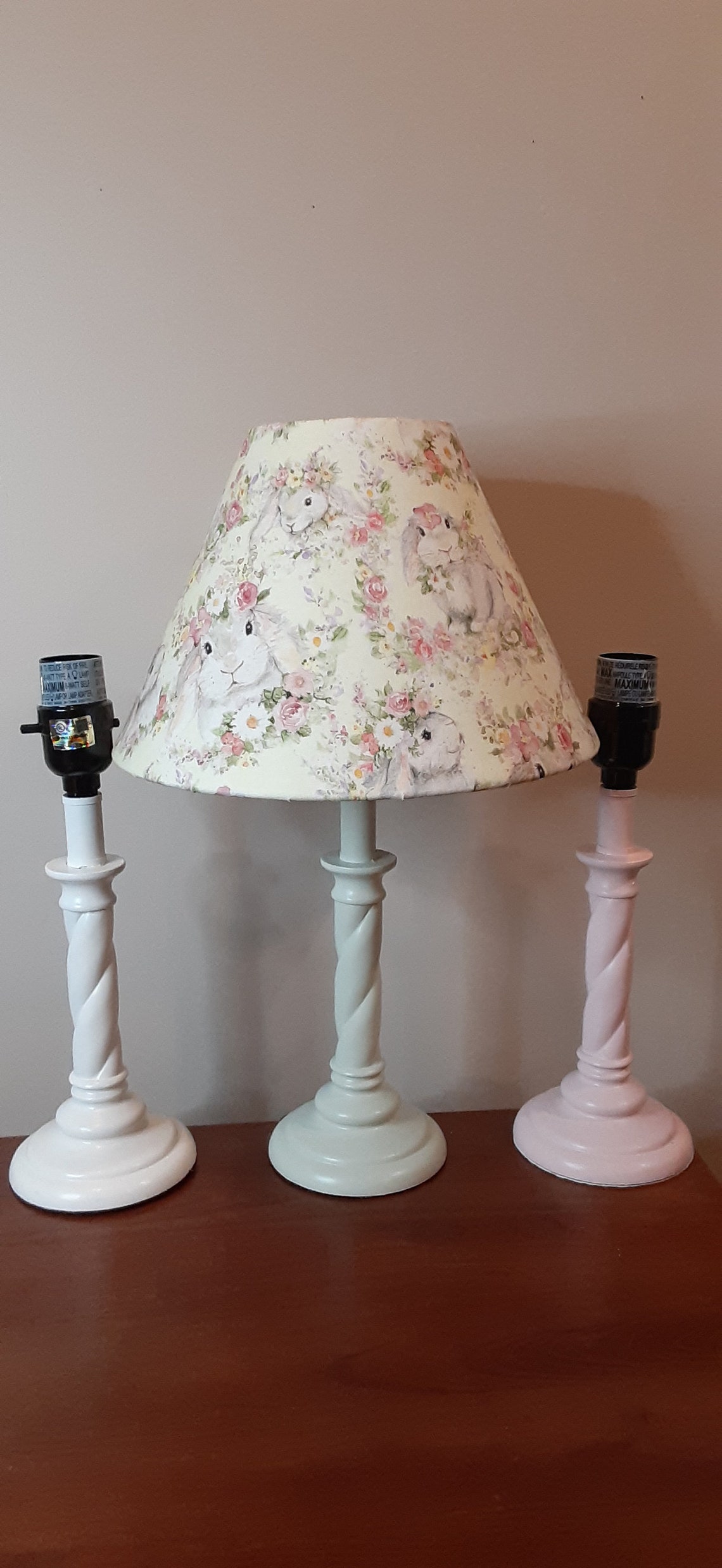 Boho Bunny Accent/nursery Lamp Boho Bunny Floral Baby Lamp - Etsy