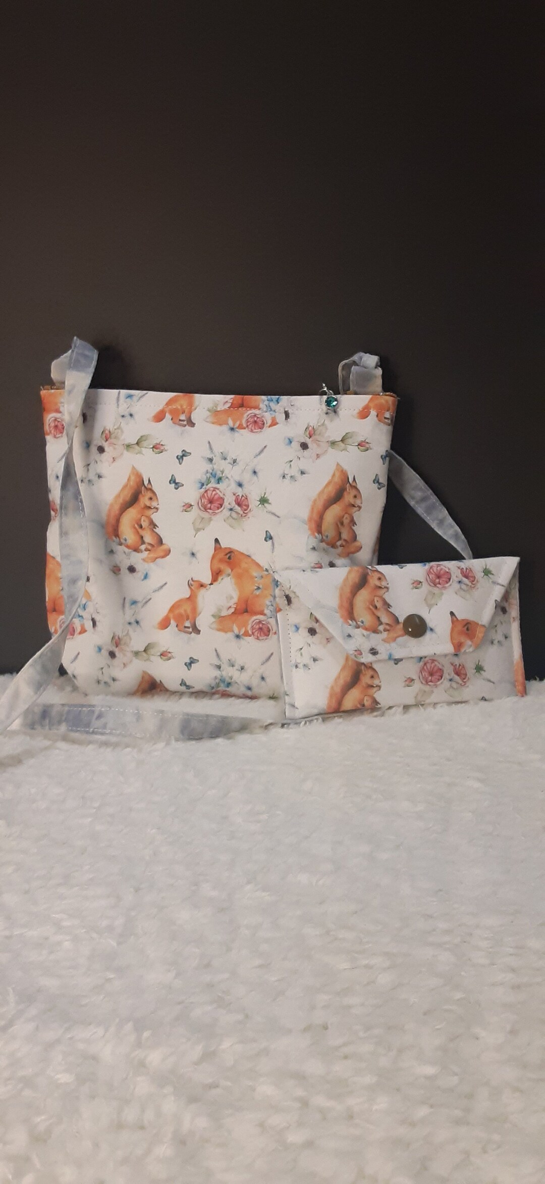 Woodland Child's Handbag/shoulderbag, Fox Squirrel Floral Child's Purse ...