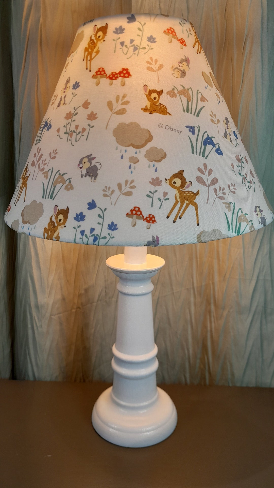 Bambi Nursery Accent Lamp, Bambi and Thumper Baby Lamp, Baby Deer Table ...