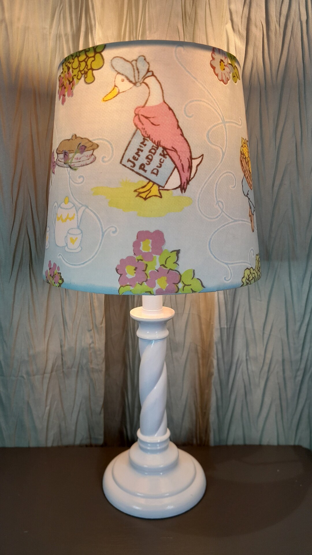 Vintage Watercolor Beatrix Potter Peter Rabbit Nursery Accent Lamp ...