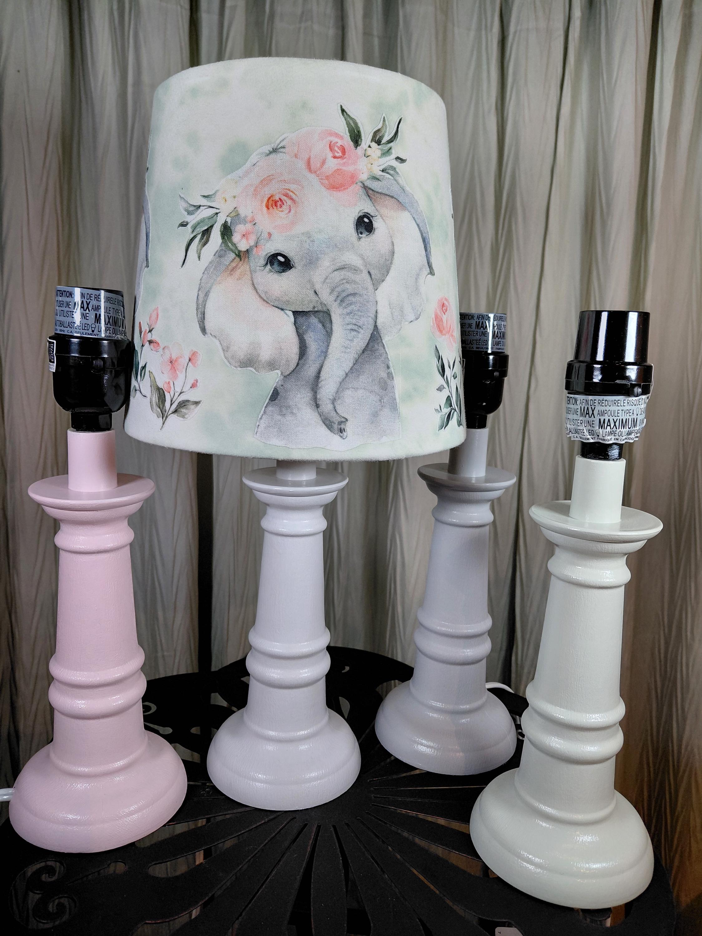 Baby Elephant Accent/nursery Lamp, Pink Sage Nursery Boho Elephant ...