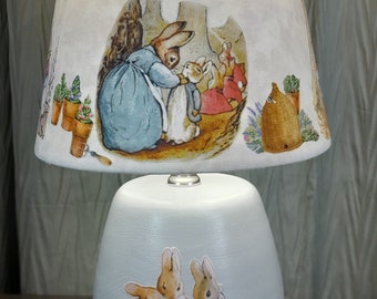 Beatrix Potter Peter Rabbit Lamp, Woodland Baby Lamp, Bunny Child's ...