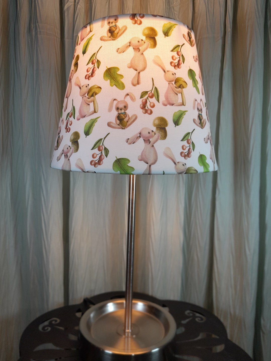 Bunny Mushroom Accent Lamp, Woodland Nursery Child Bedroom Lamp, Bunny ...
