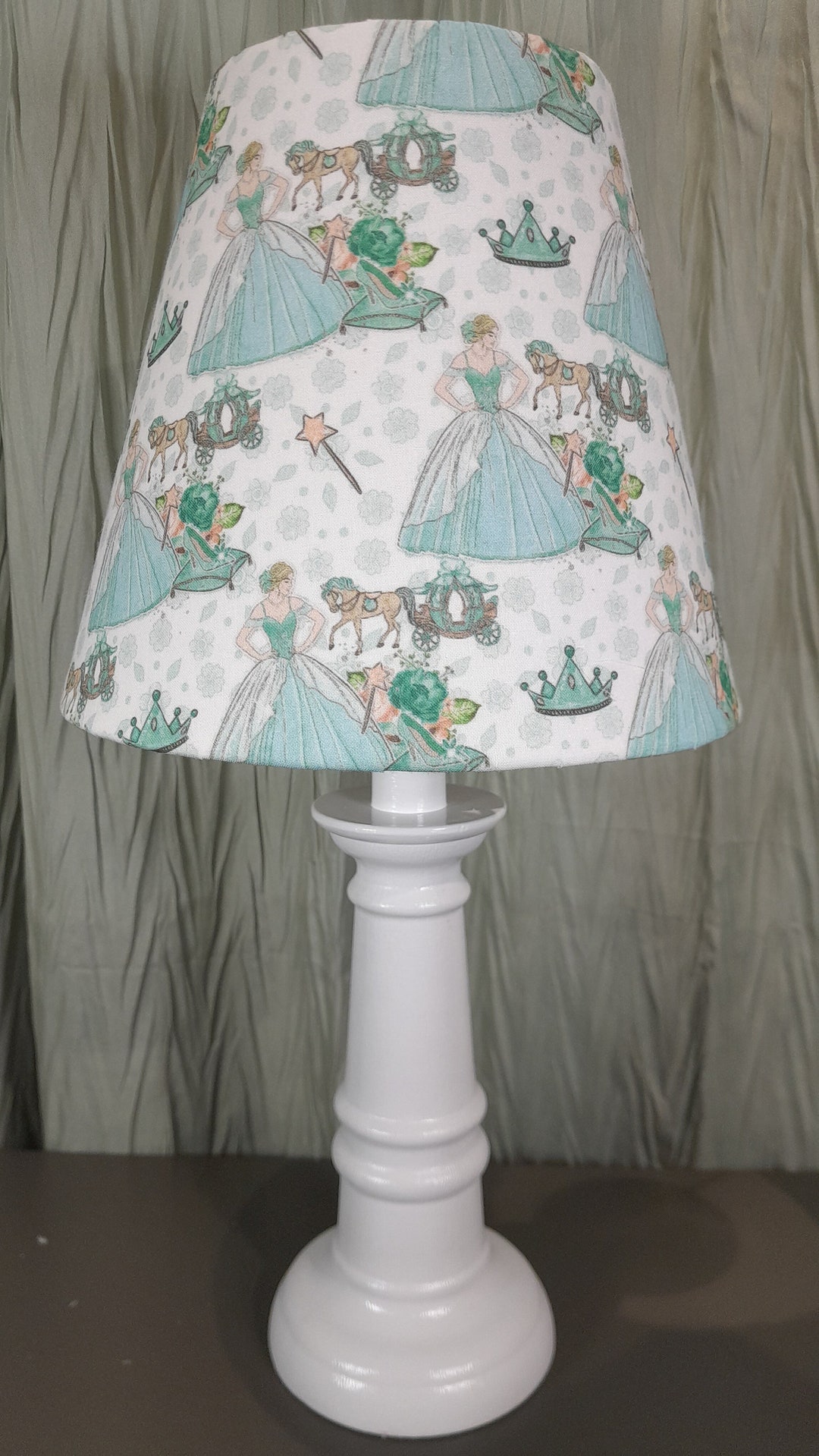 Cinderella Nursery / Accent Lamp, Turquoise Cinderella Baby Girl Lamp ...
