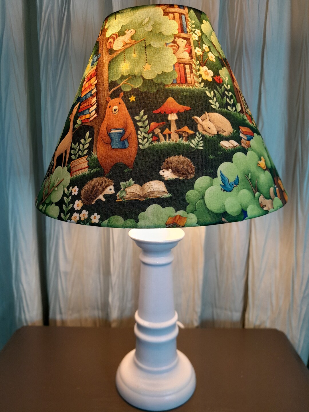 Woodland Accent Nursery Lamp, Fox Squirrel Bunny Hedgehog Bear Deer ...