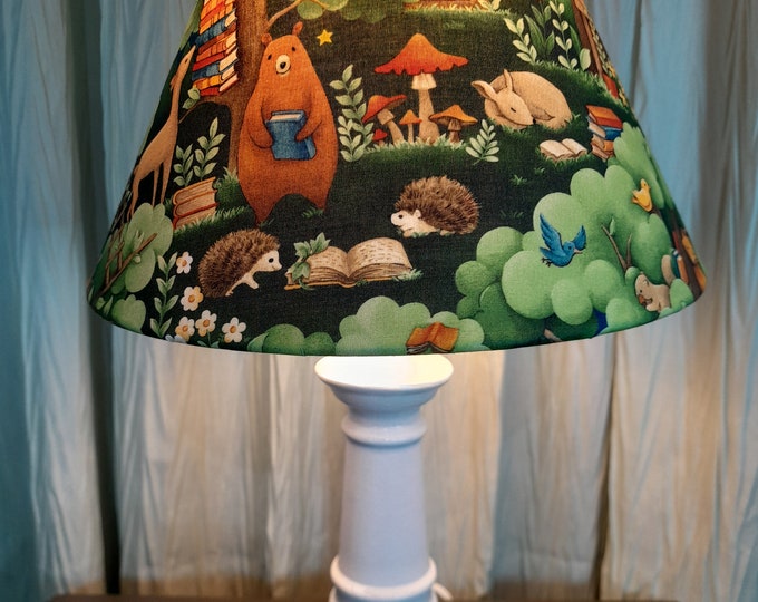 Woodland Accent Nursery Lamp, Fox Squirrel Bunny Hedgehog Bear Deer ...