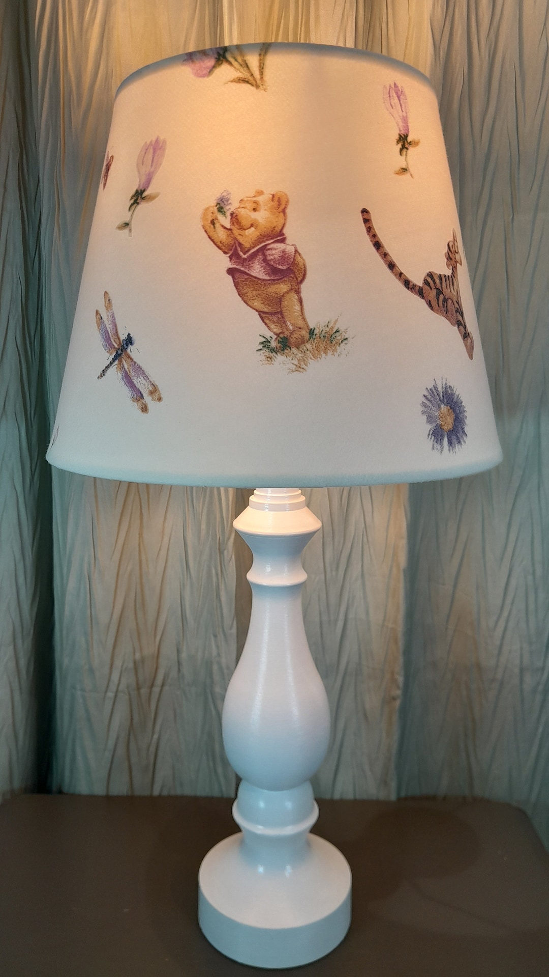 Large Vintage Watercolor Winnie the Pooh Nursery Accent Lamp, Winnie ...