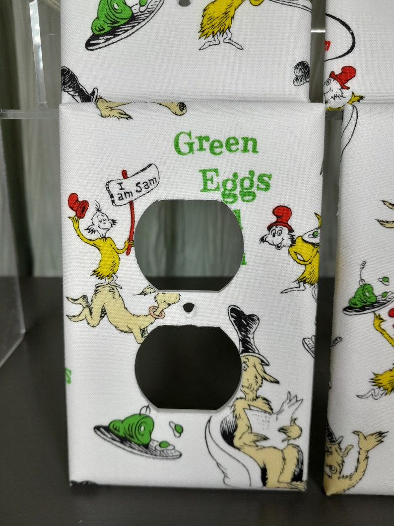 Set of Dr. Seuss Green Eggs and Ham Switch Plate Covers, Dr. Seuss Wall ...