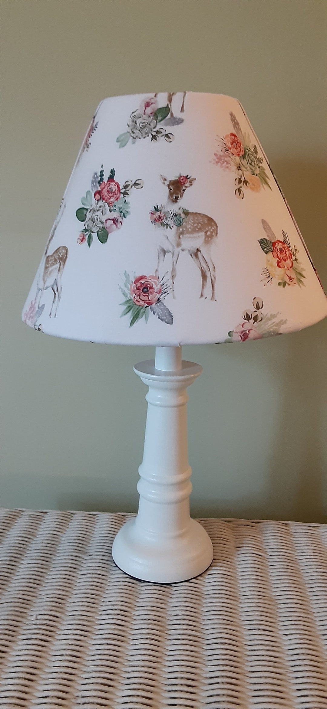 Boho Deer Nursery Accent Lamp, Woodland Girl Nursery Lamp, Deer Baby ...