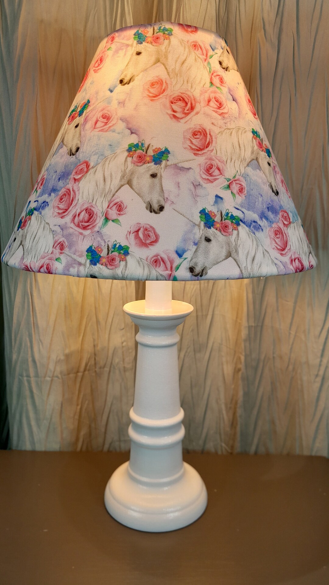 Unicorn Accent/nursery Lamp, Unicorn Floral Baby Lamp, Woodland Girl ...