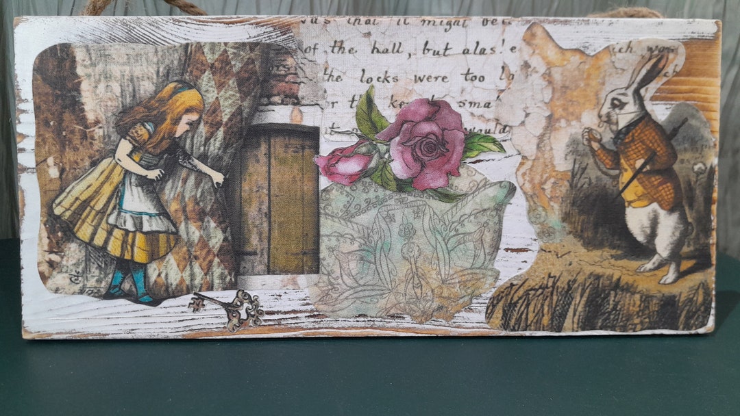 Alice in Wonderland White Rabbit Wall Hanging, Alice in Wonderland Wall ...