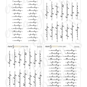 PRINTABLE WORDS: Days/printable/digital/stickers - Etsy