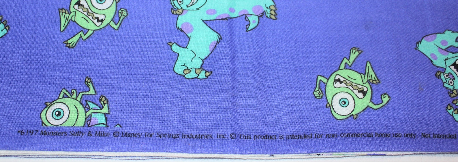 Monsters Inc Sully and Mike Wazowski Cotton Fabric 1.5 Yards - Etsy