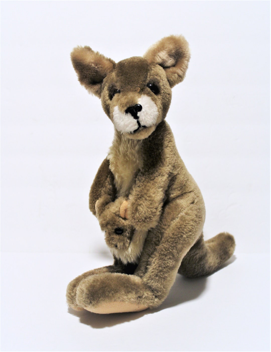 Vintage C. A. Toys Kangaroo and Joey Plush: Shelf Standing Nursery ...