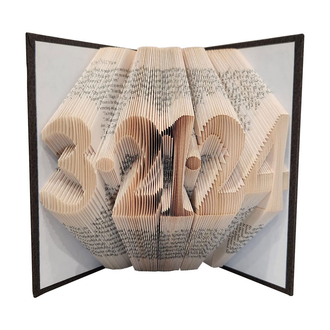 Folded Book Art Anniversary Gift, Personalized Date Centerpiece - Etsy