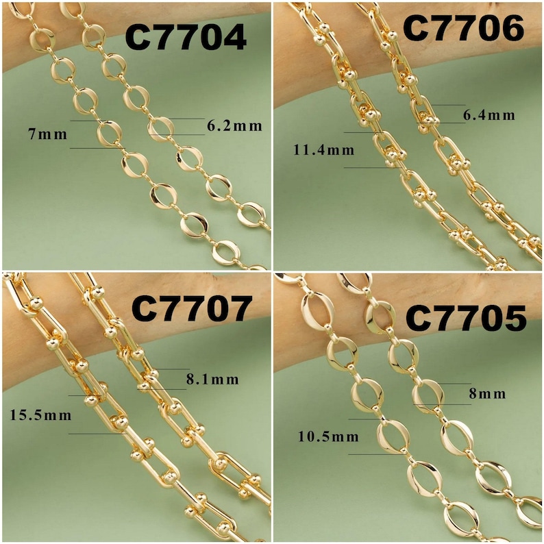 18k Gold Filled Bulk Unfinished Chains for Necklace Permanent Jewelry ...