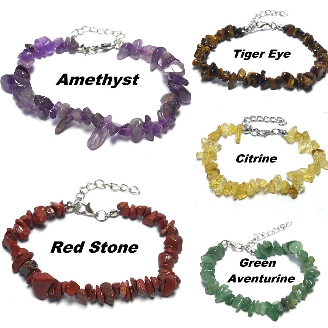 Crystal Chip Bracelets, Chakra Healing Chip Beaded Bracelet for Women ...