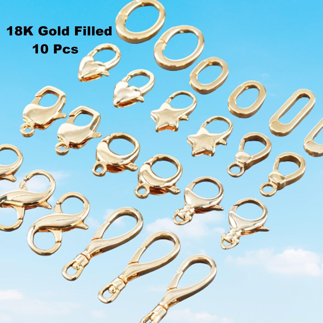 Gold Filled Clasp Bulk 18K Clasp Carabiner Sailor Heart Star Swivel ...
