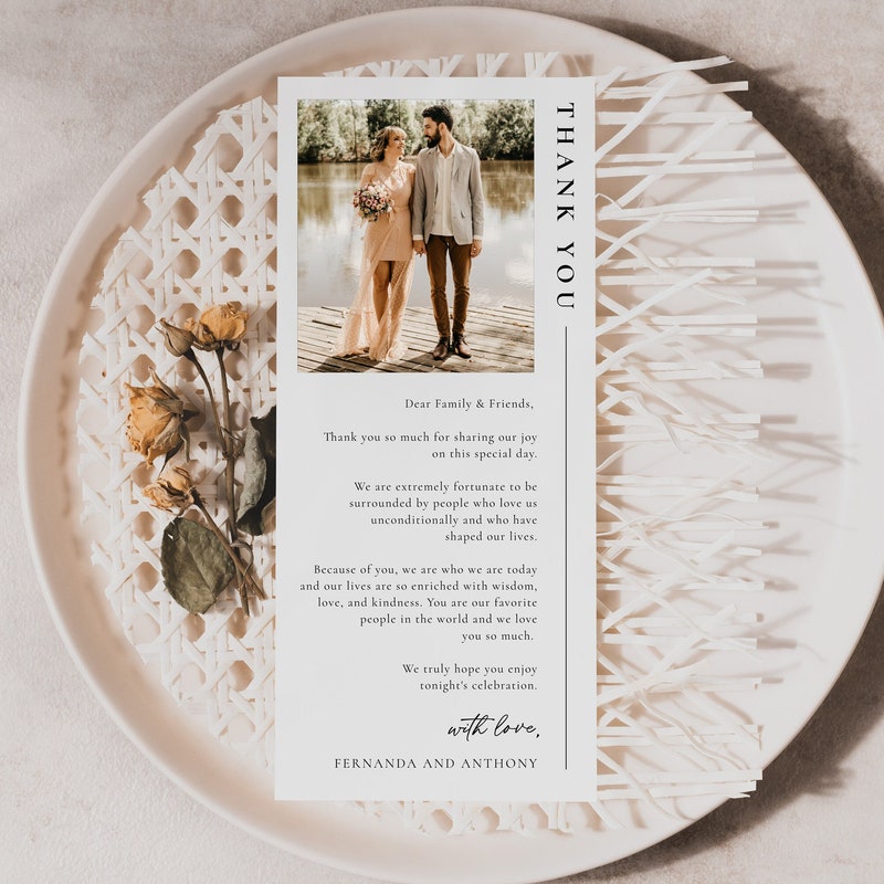 Wedding Table Thank You Notes - Etsy