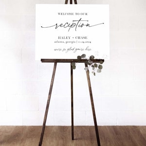 PRINTED Reception Welcome Sign, Welcome to Our Reception, Minimalist ...
