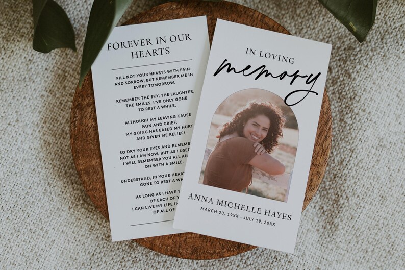 Personalized Memorial Prayer Cards: Funeral Remembrance Keepsake - Etsy