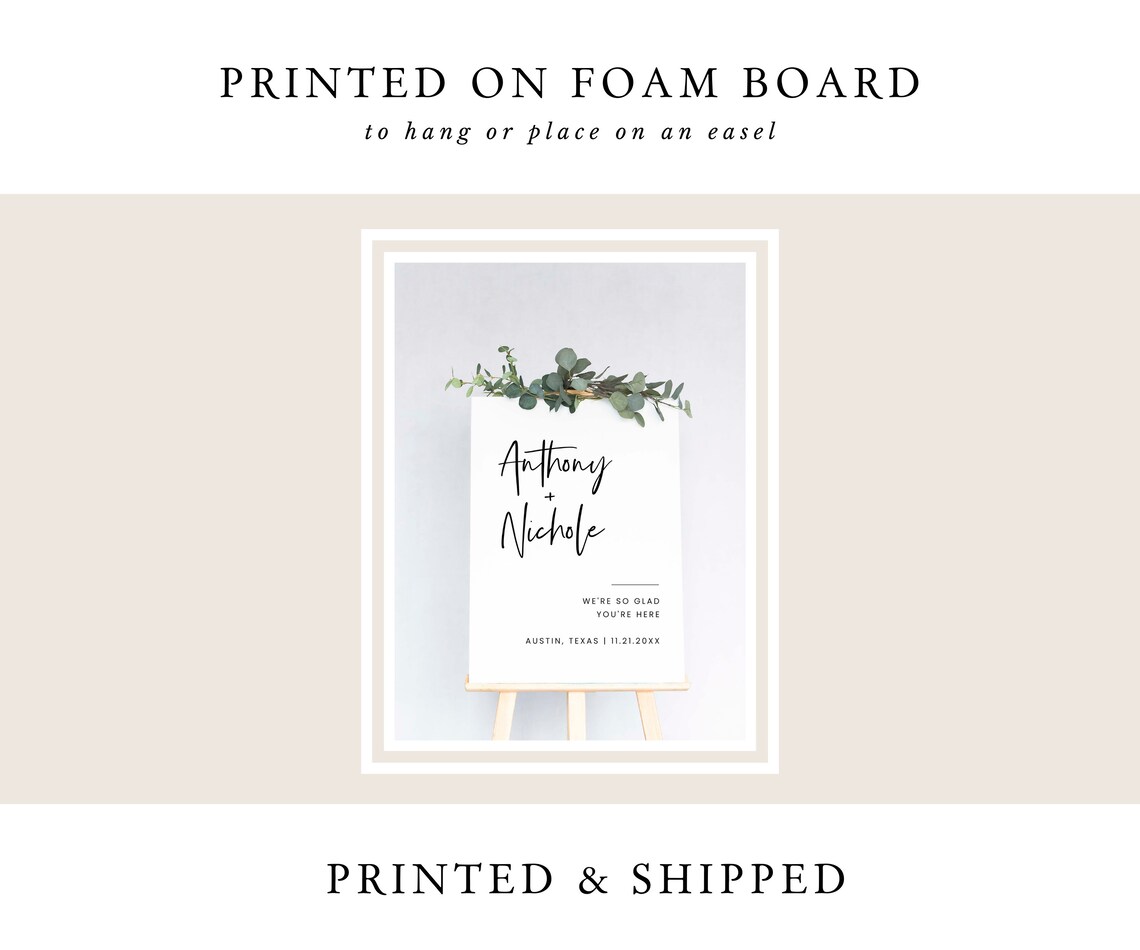 PRINTED Reception Welcome Sign Welcome to Our Reception | Etsy