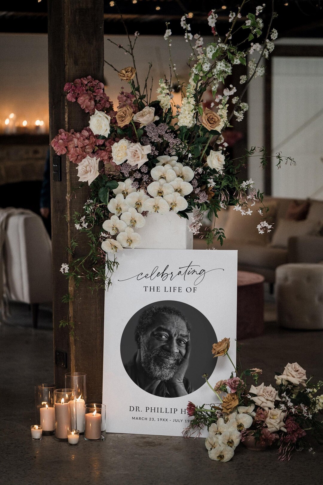 PRINTED Celebrating the Life of Memorial Sign for Funeral Service ...