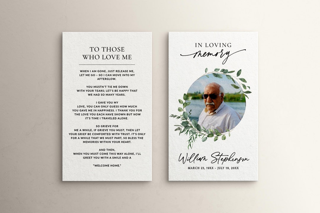 Personalized Memorial Prayer Cards: Celebration of Life, Funeral ...