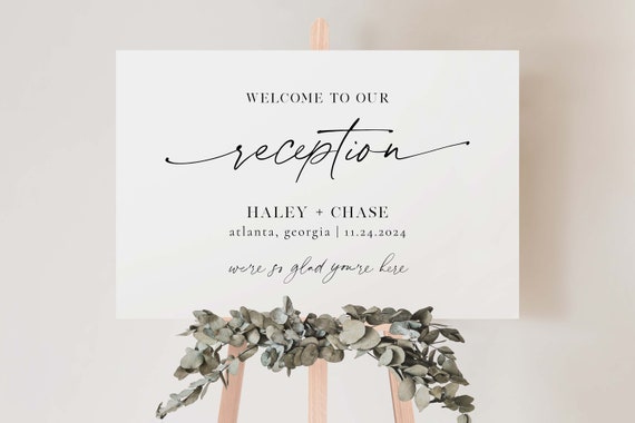 PRINTED Reception Welcome Sign Welcome to Our Reception - Etsy
