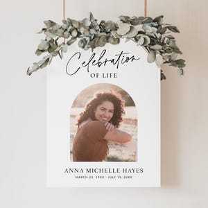 PRINTED Celebration of Life Memorial Sign for Funeral Service, Funeral ...
