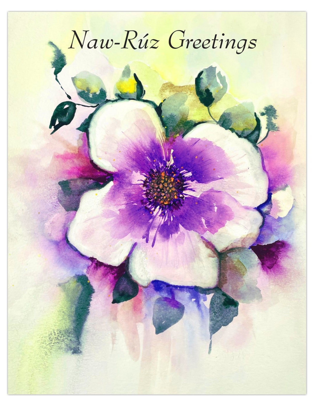 Naw-rúz Greeting Cards, 5 Baha'i New Year Card, White Envelopes ...