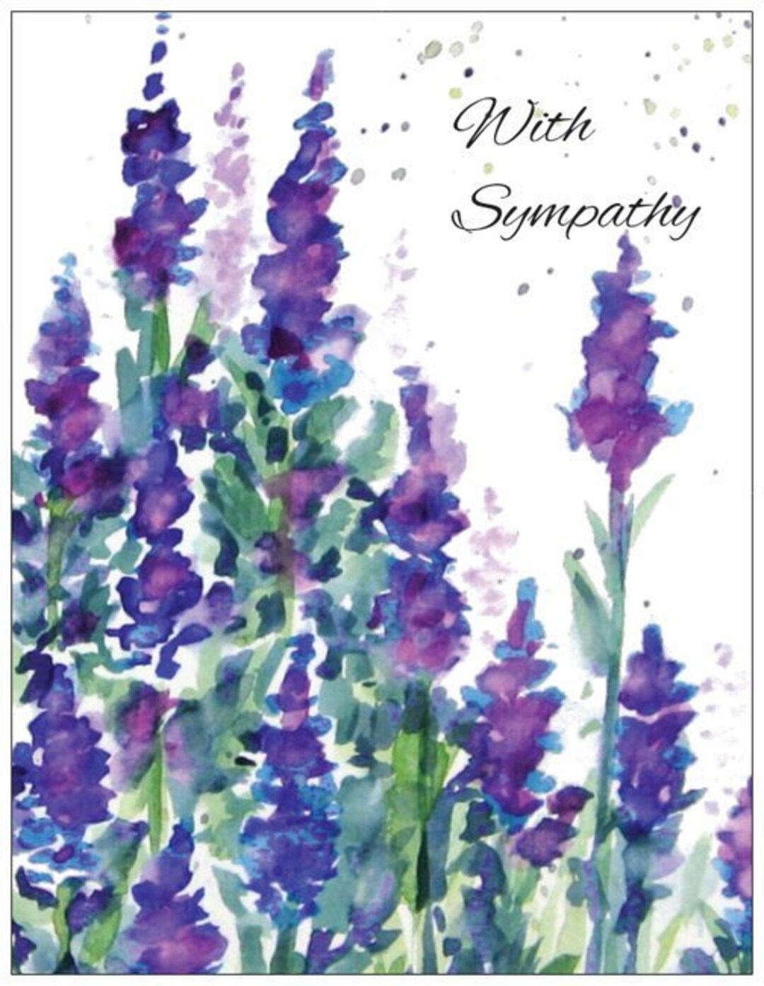 Lavender Sympathy Cards: Floral Watercolor Bereavement Cards (set of 5 ...