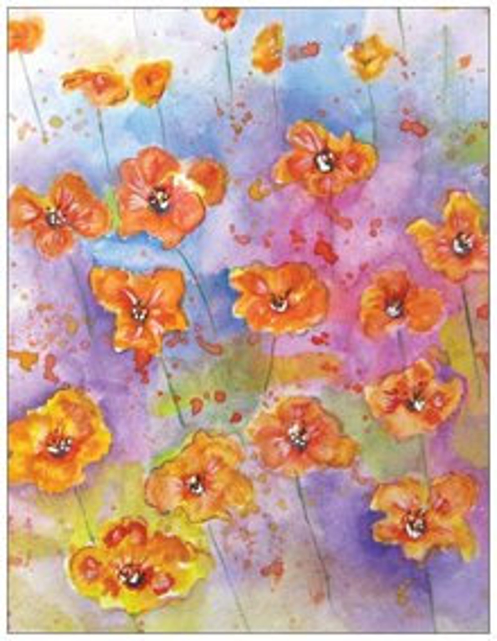 Orange Poppies Note Cards Flower Notecards 6 Poppy Flower - Etsy
